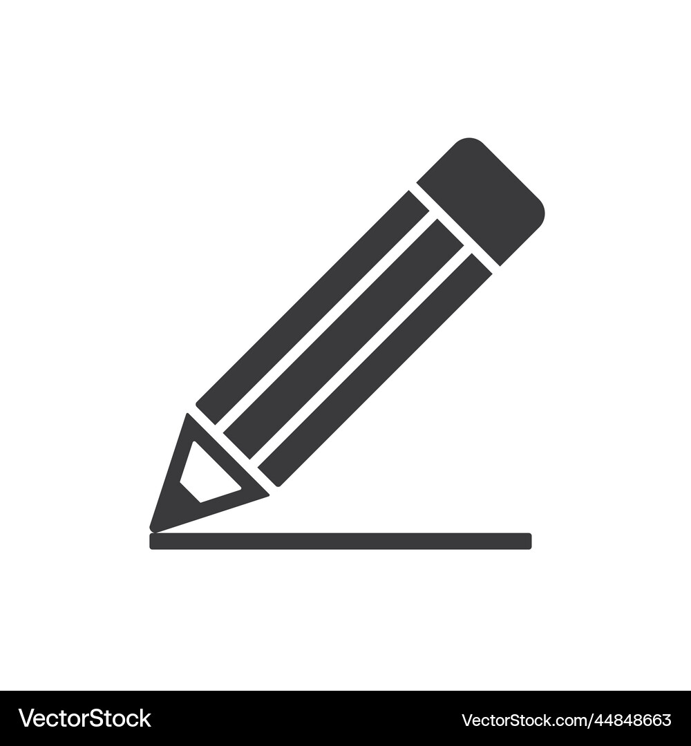 Pencil icon isolated flat design Royalty Free Vector Image