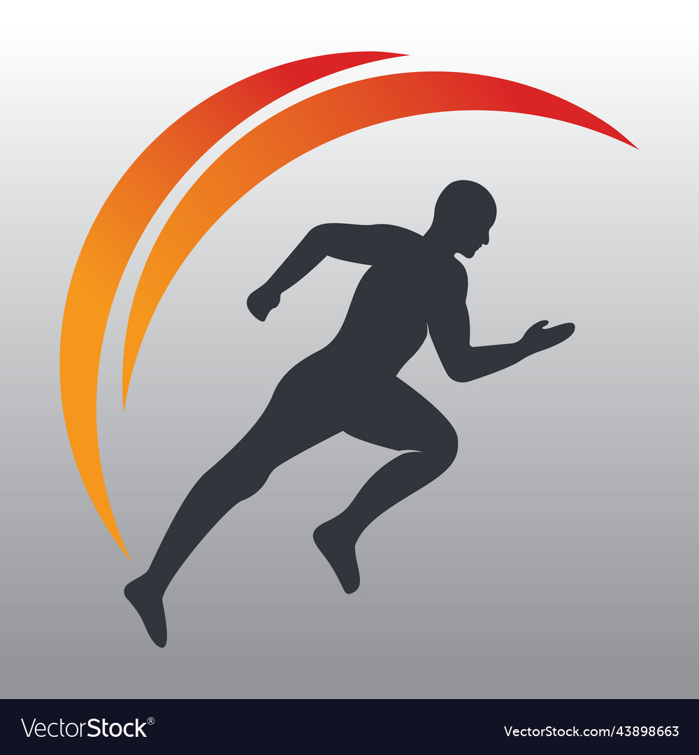 Running and marathon logo design Royalty Free Vector Image
