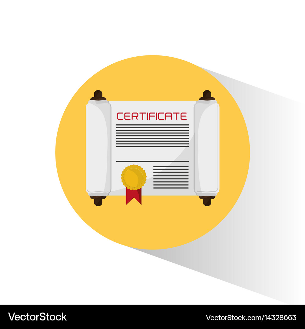 School certificate diploma document Royalty Free Vector