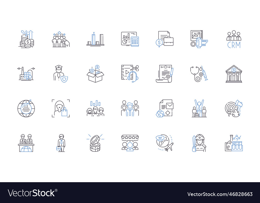 Search optimization line icons collection ranking Vector Image Search optimization line icons collection ranking Vector Image