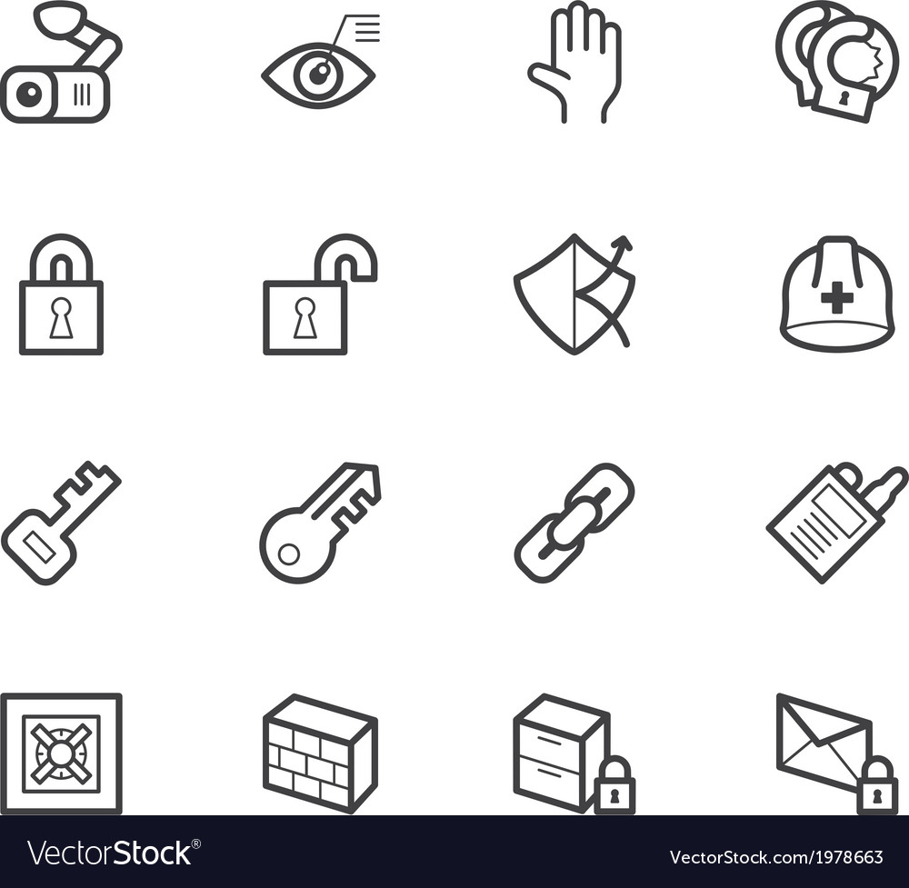 Security element icon set on white background Vector Image