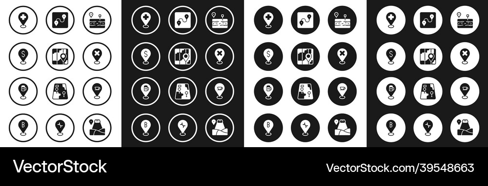 Set broken road city map navigation cash Vector Image