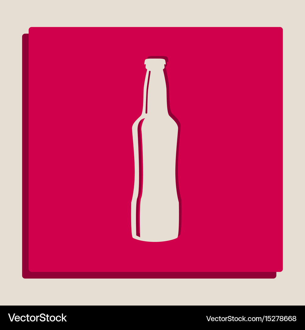 Beer bottle sign grayscale version Royalty Free Vector Image