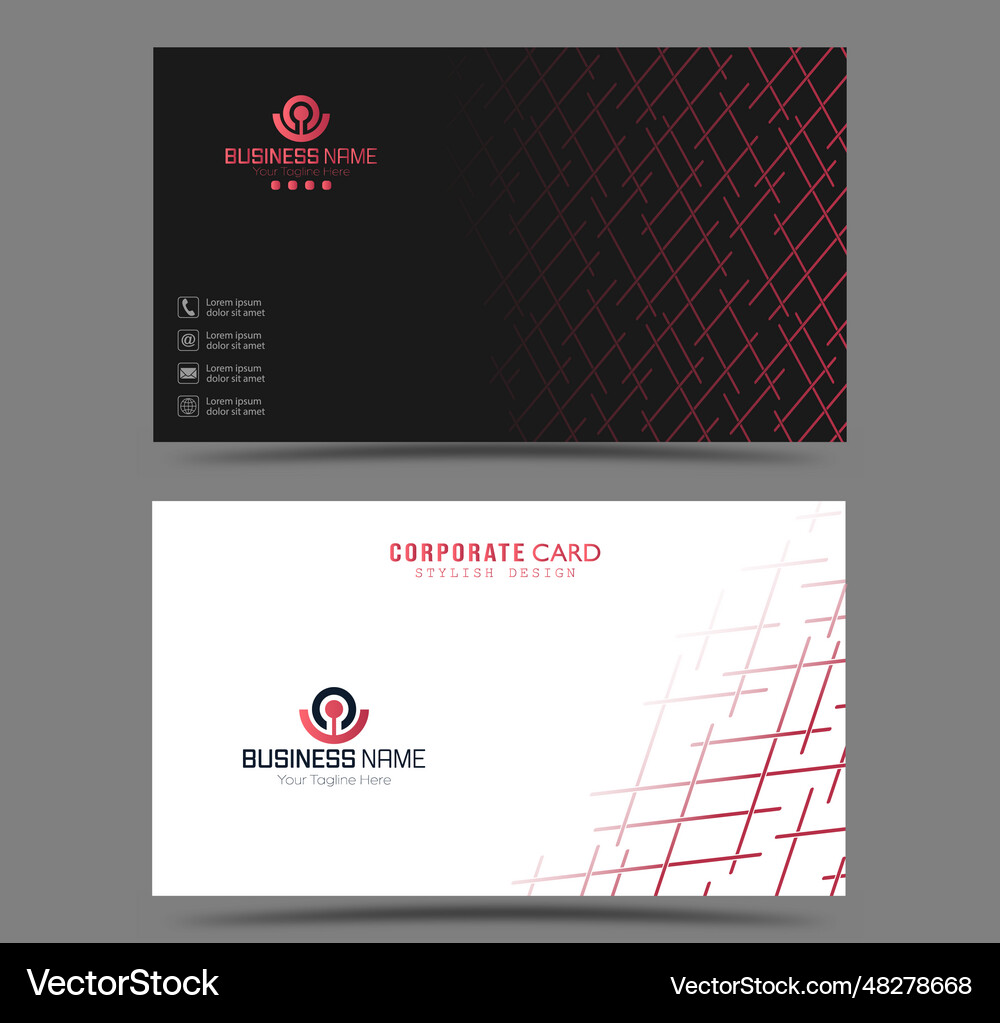 Business card double-sided card design Royalty Free Vector