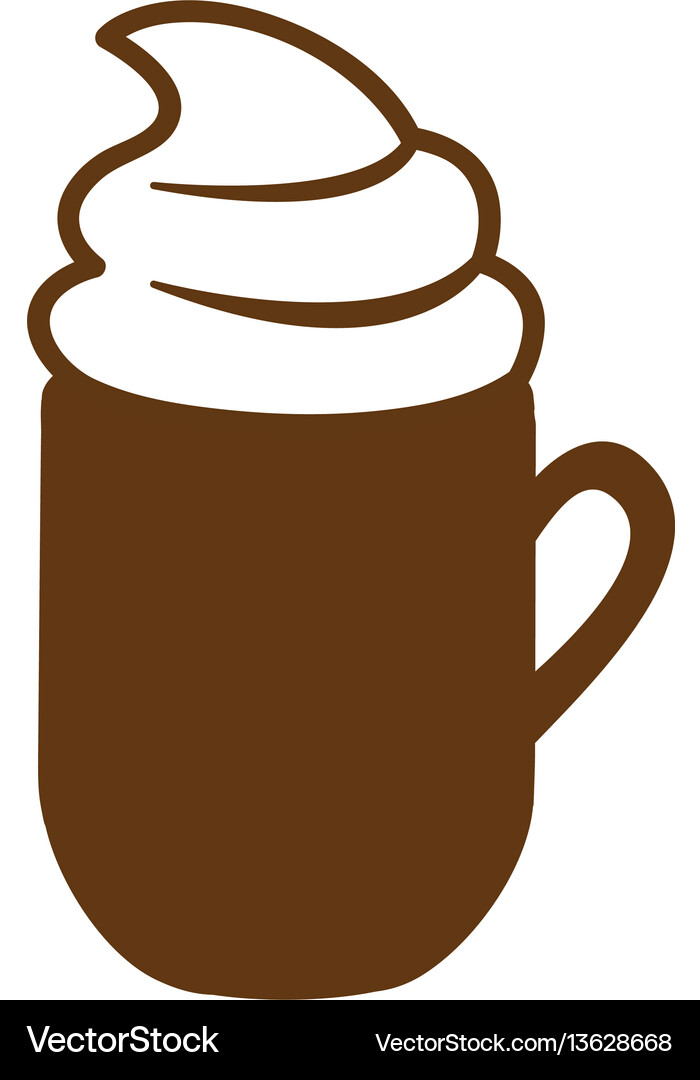 Cappuccino Mug with Cream Royalty Free Vector Image