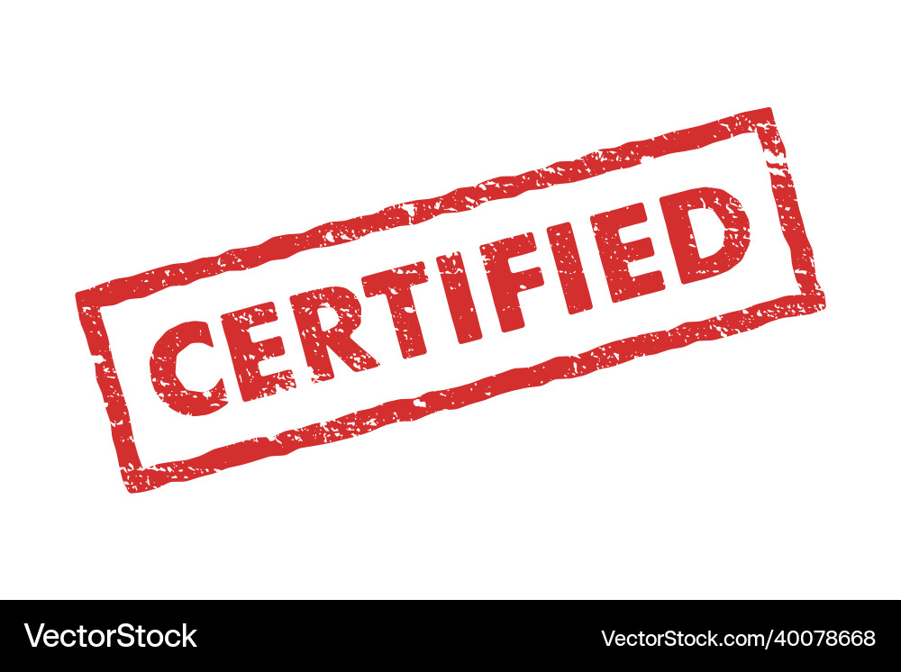 Certified red grunge rubber stamp sign Royalty Free Vector