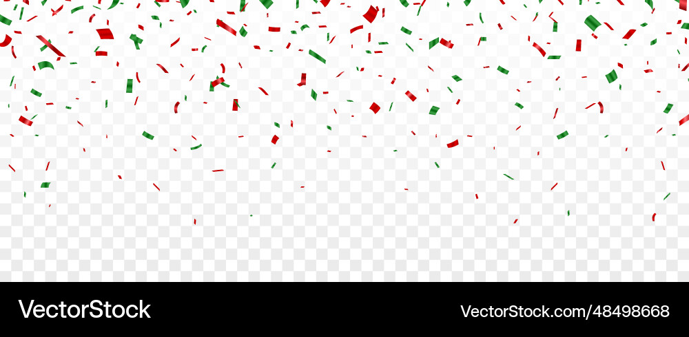 Christmas celebration confetti banner green Vector Image