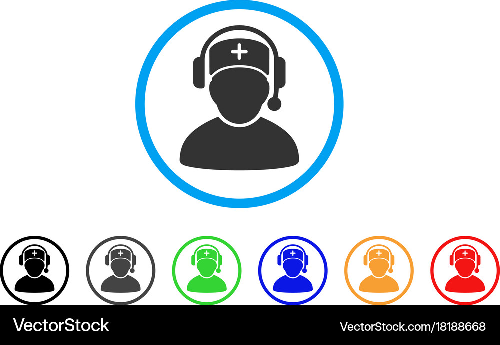 Doctor call center rounded icon Royalty Free Vector Image