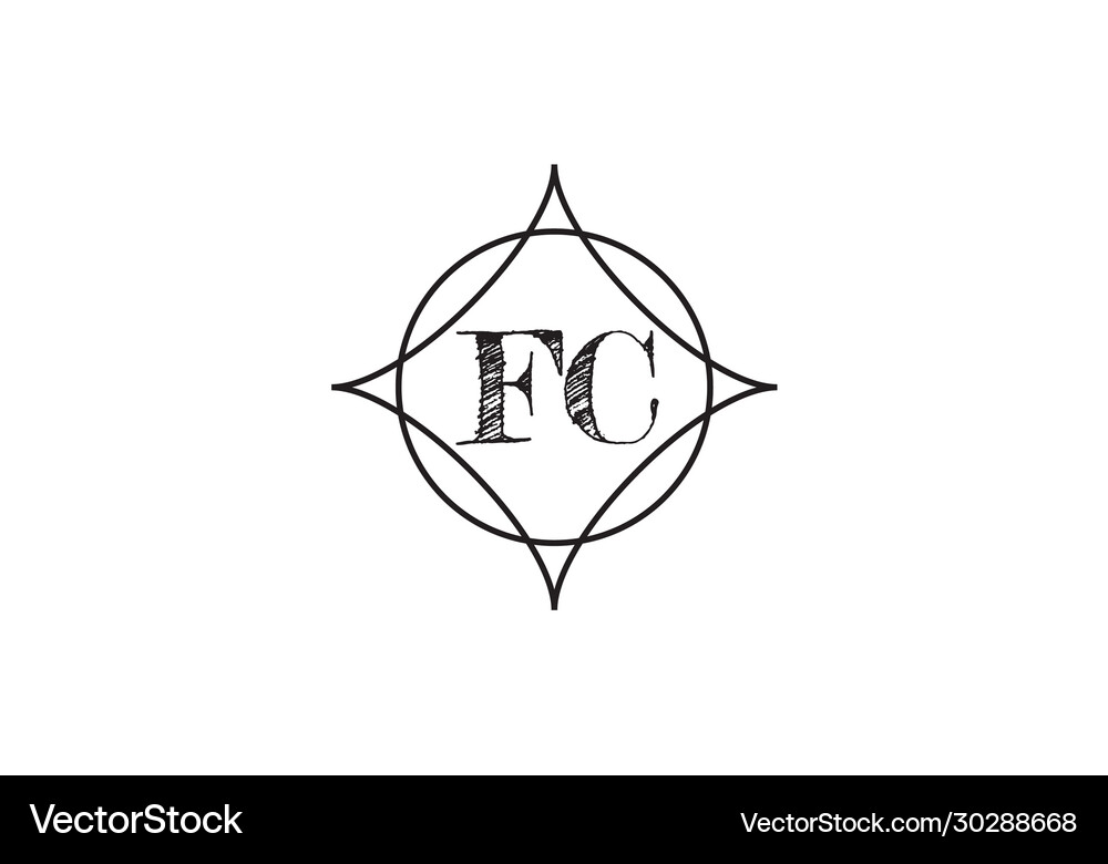 F c fc initial letter logo design template Vector Image