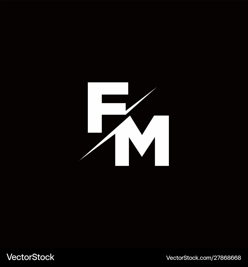 Fm logo letter monogram slash with modern Vector Image