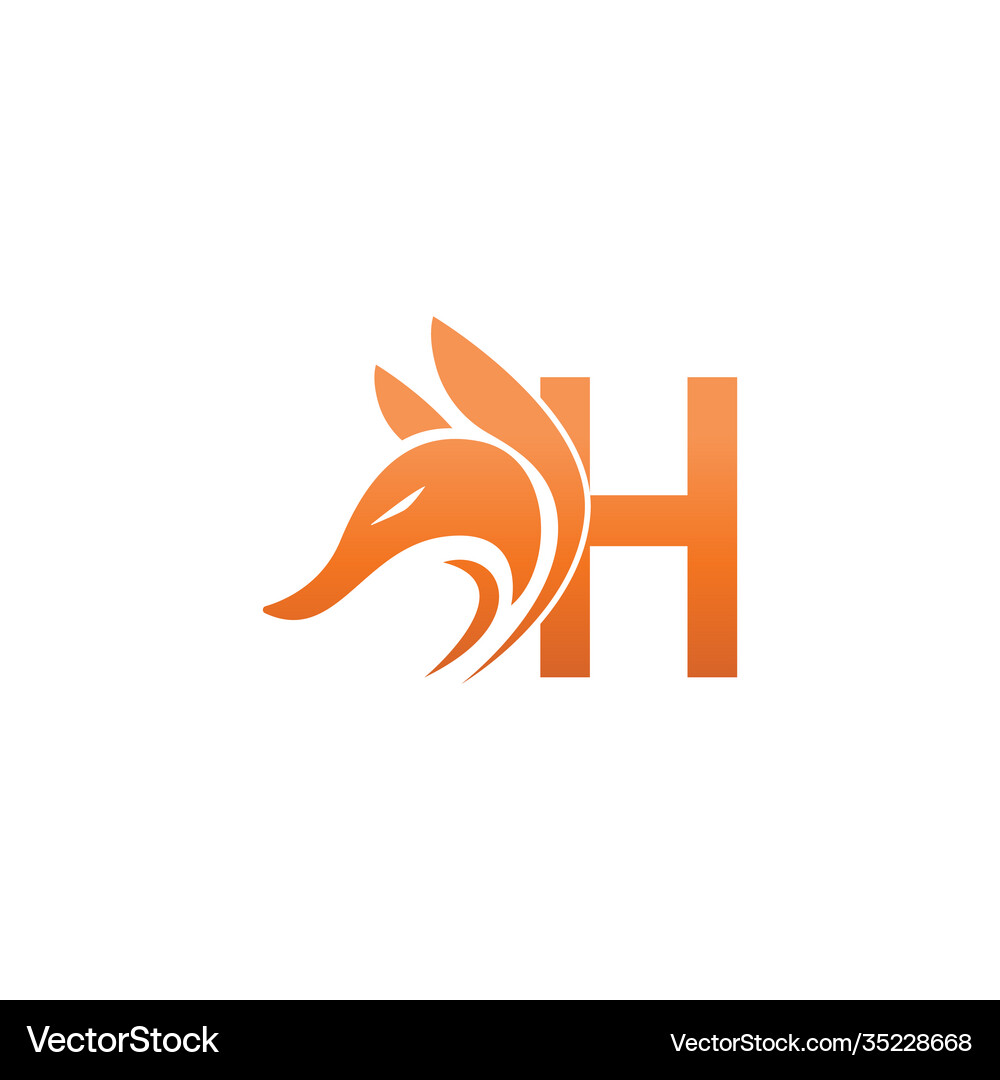 Fox head icon combination with letter h logo icon Vector Image