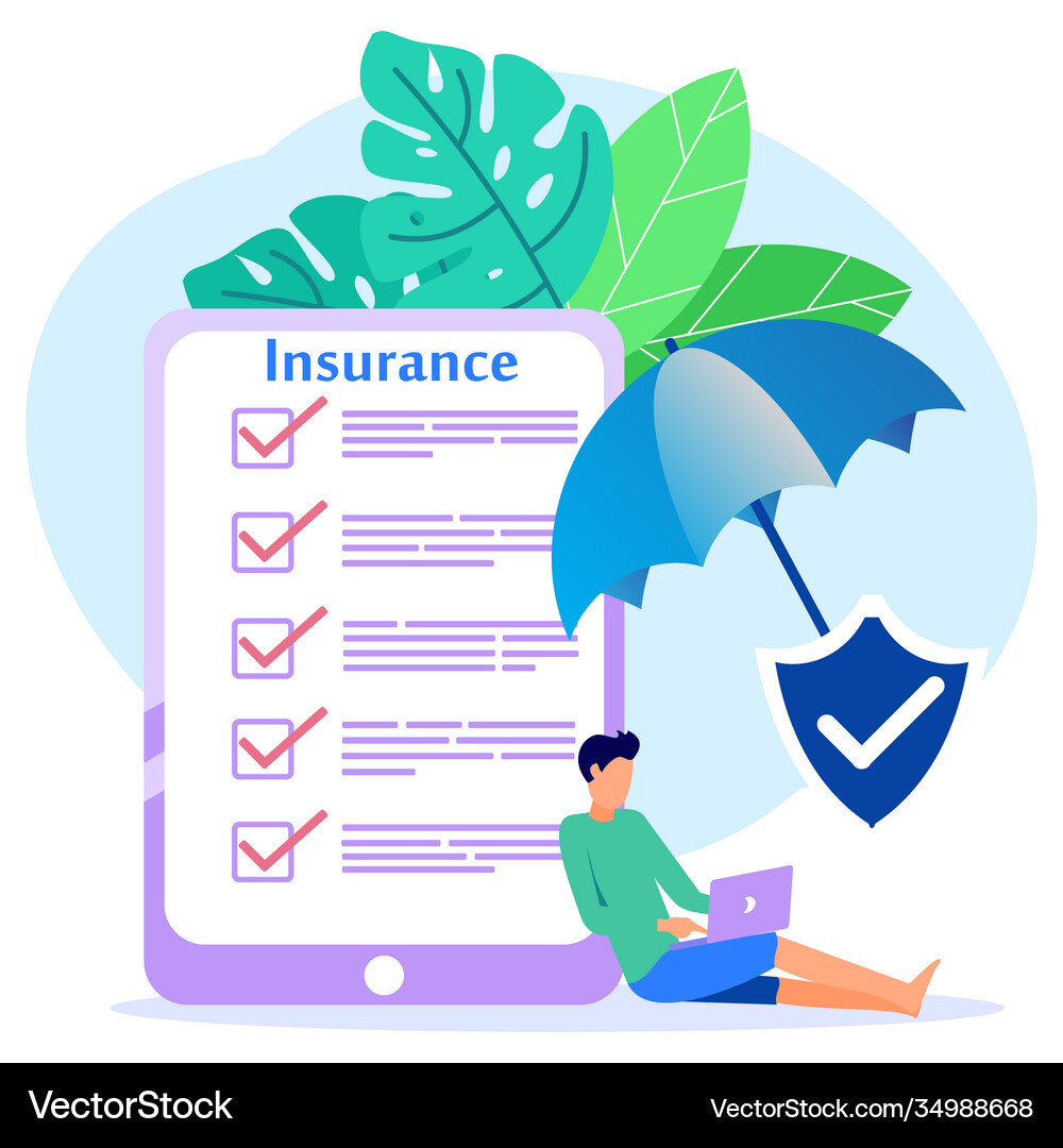 Graphic cartoon character insurance Royalty Free Vector