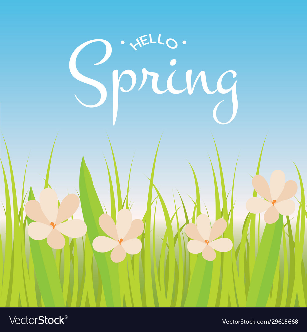 Hello spring landscape Royalty Free Vector Image