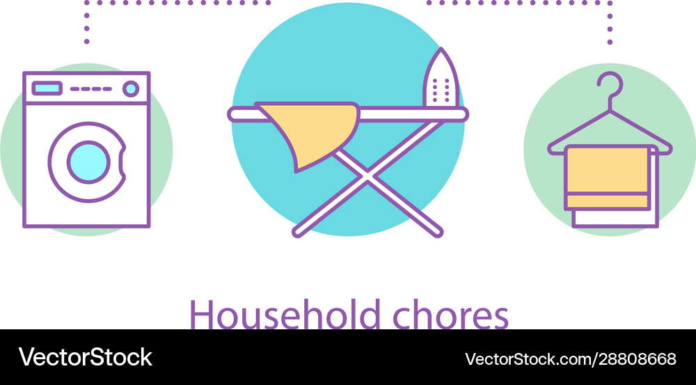 Household chores concept icon Royalty Free Vector Image