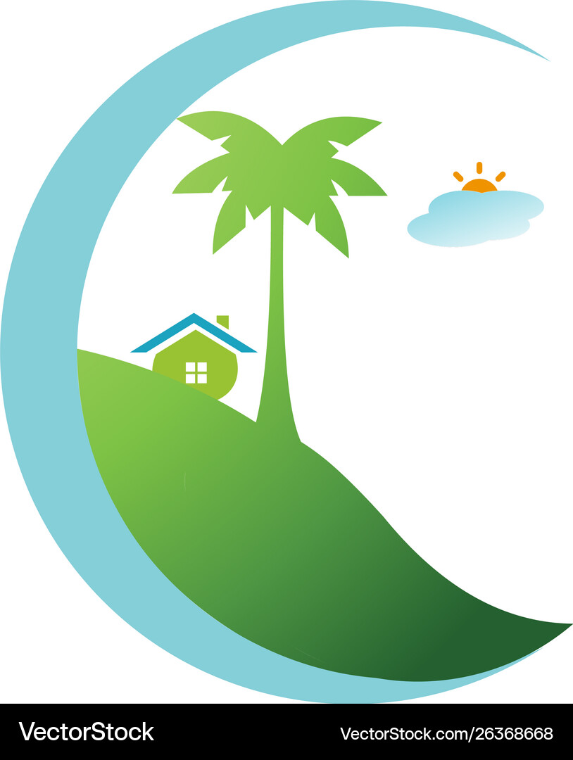 Landscape logo template Royalty Free Vector Image