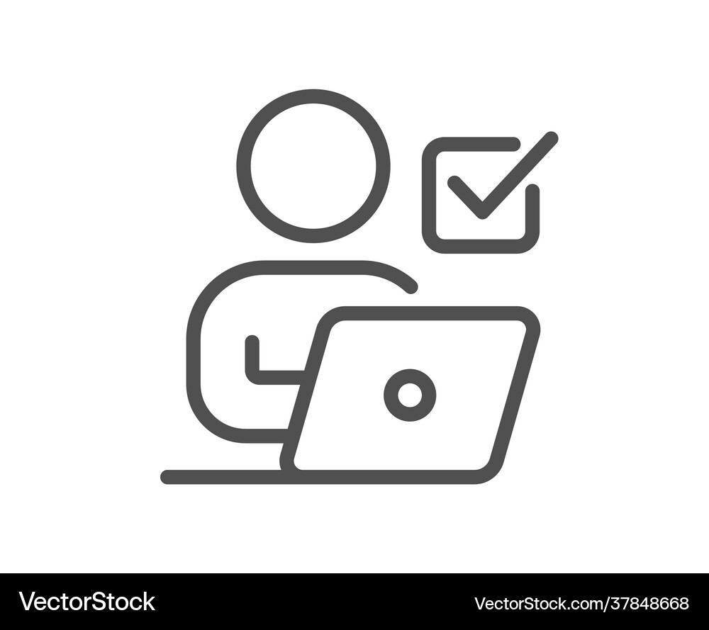 Online voting line icon internet vote sign Vector Image