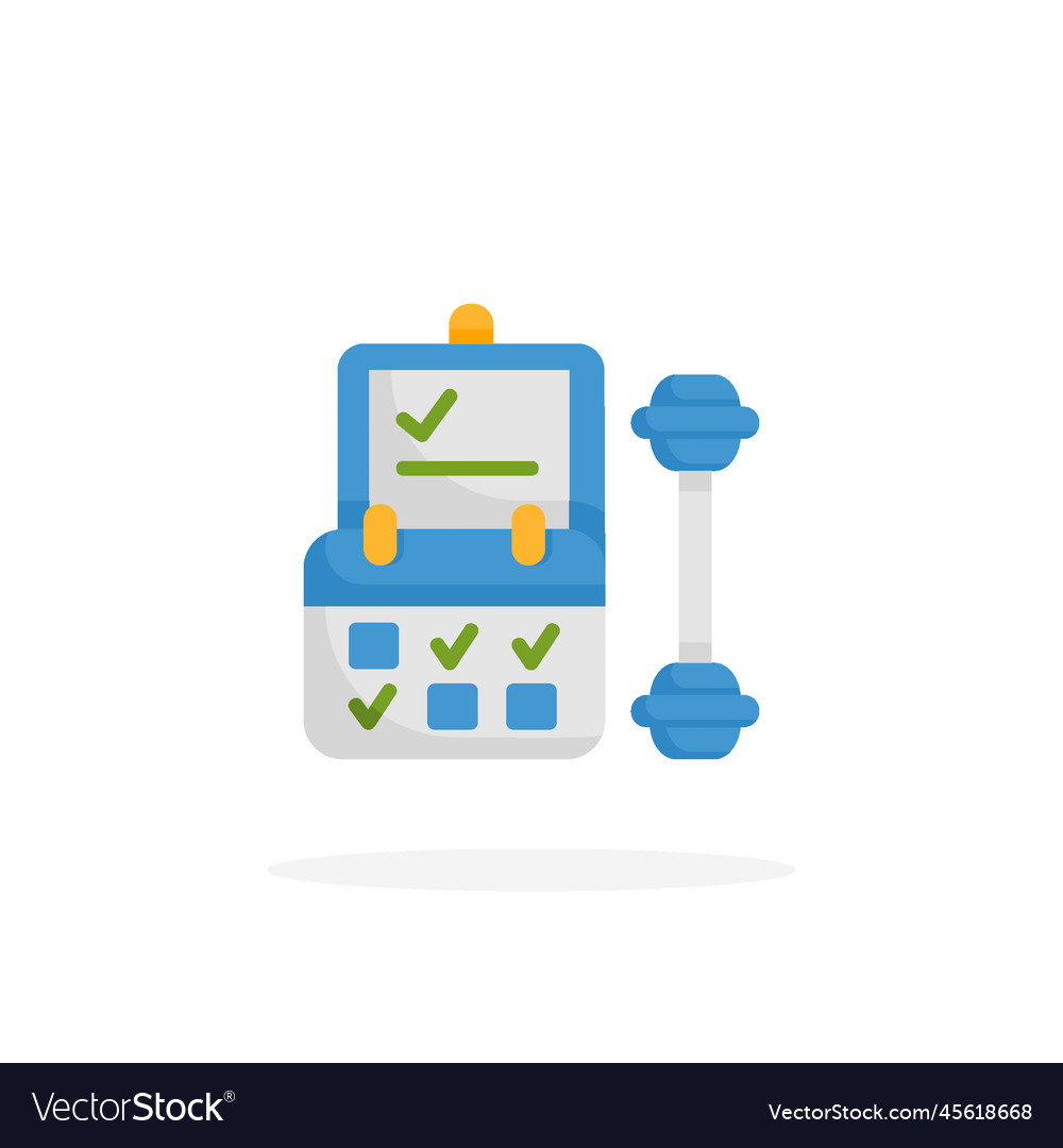 Workout plan icon flat Royalty Free Vector Image
