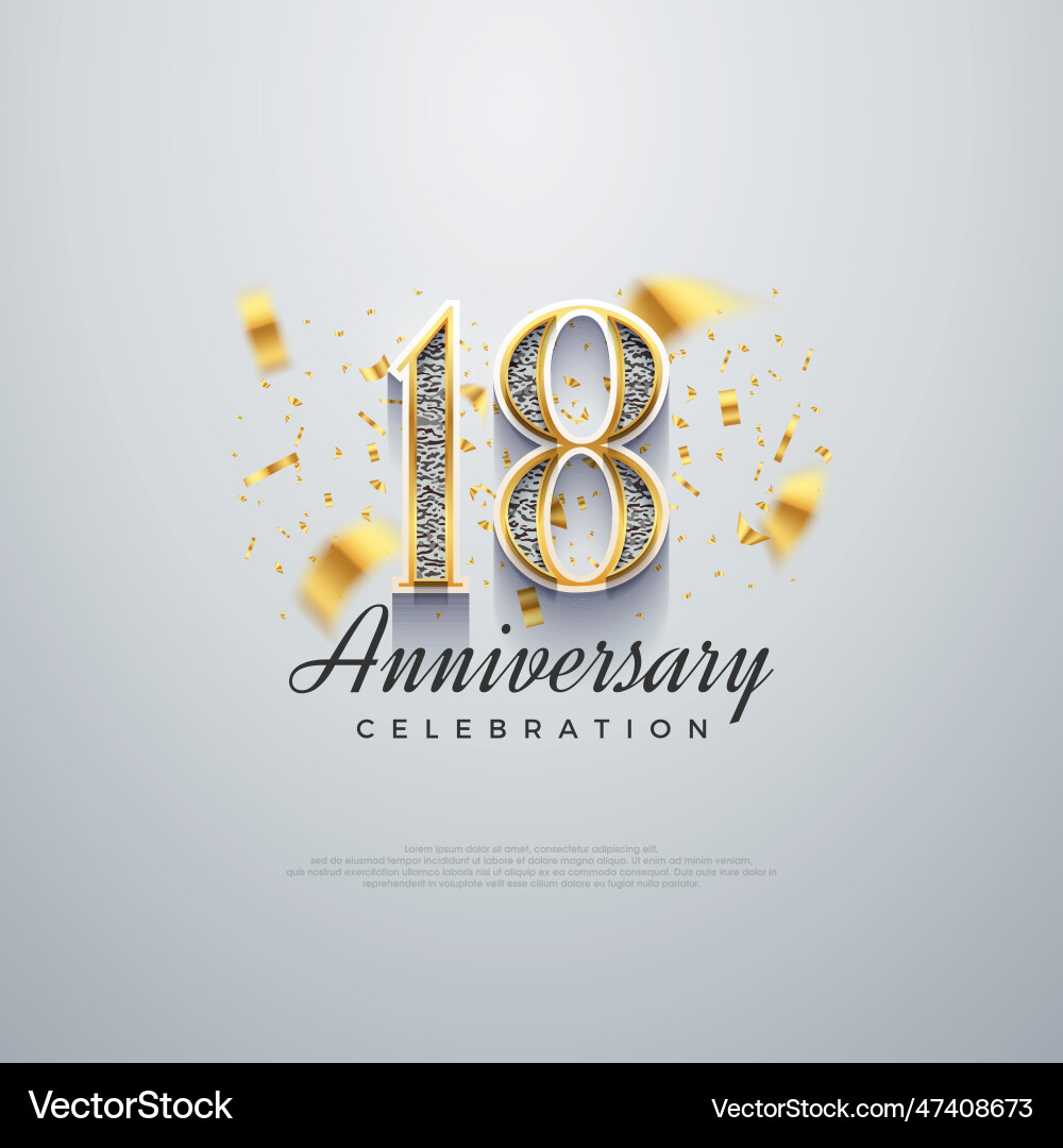 18th anniversary number shiny luxury premium Vector Image