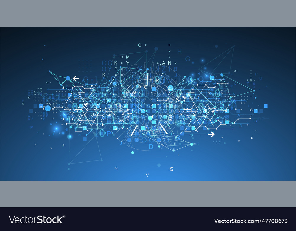 Abstract technology concept with plexus effect Vector Image Abstract technology concept with plexus effect Vector Image