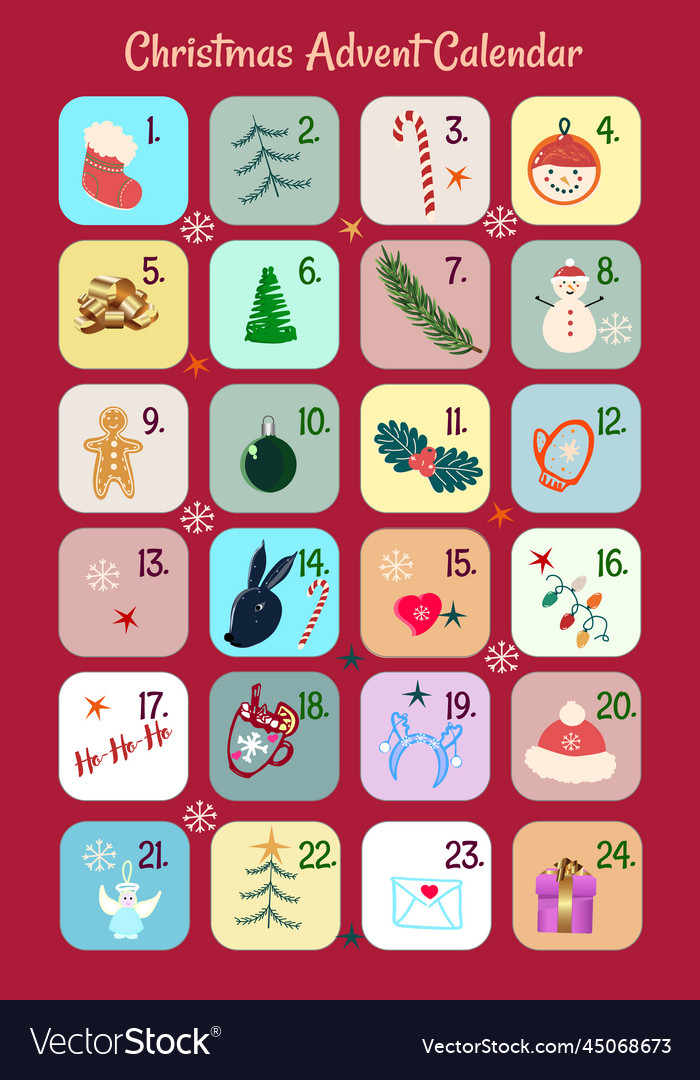 Advent calendar for christmas Royalty Free Vector Image