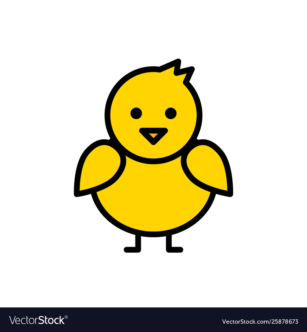 Chick easter filled icon editable stroke Vector Image