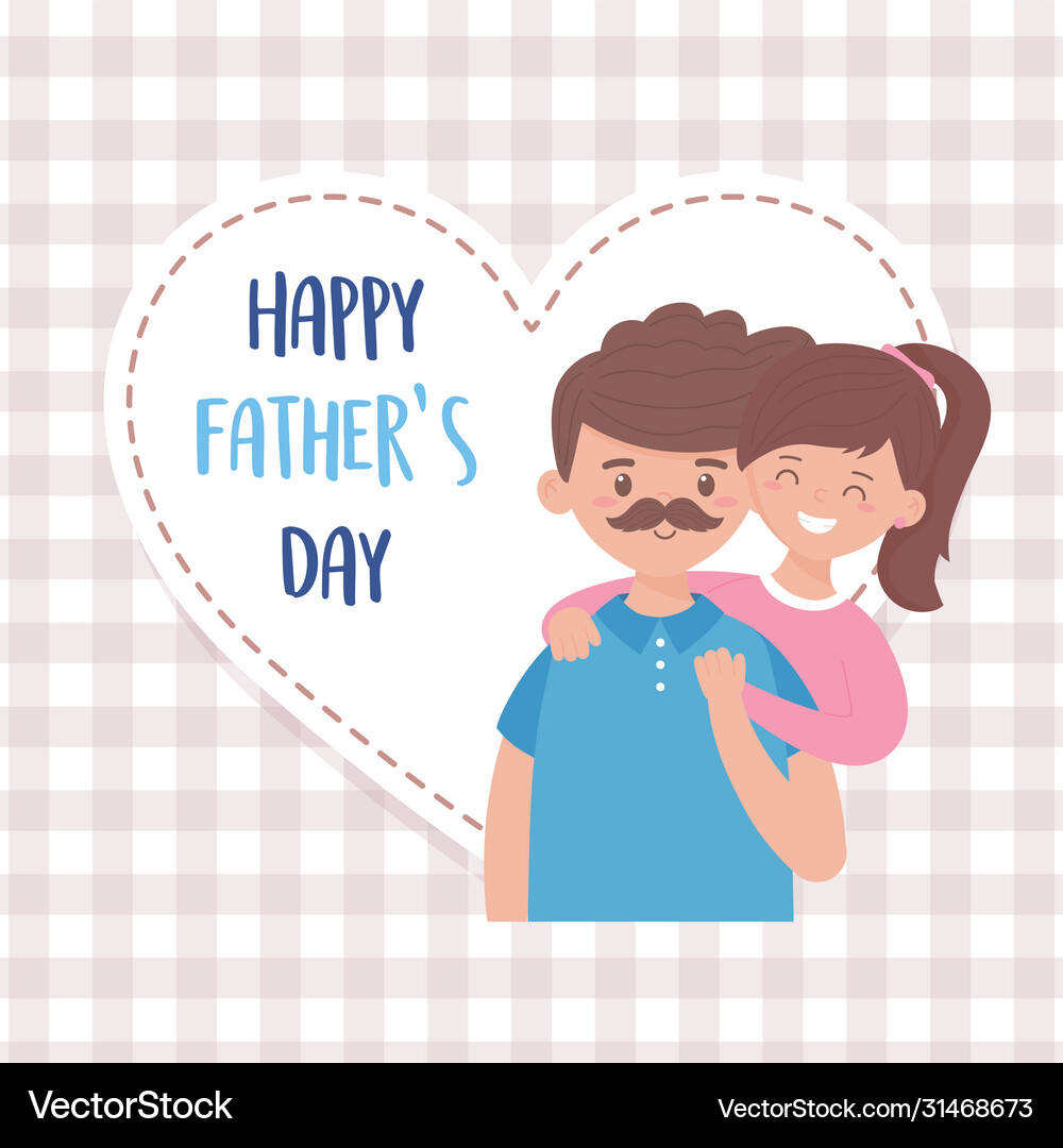 Father with daughter on fathers day design Vector Image