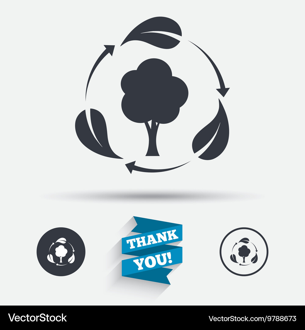 Fresh air sign icon forest tree with leaves Vector Image