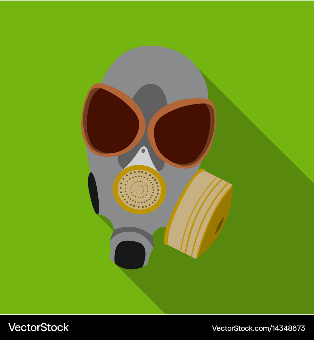 Gas masks icon flate single weapon from Royalty Free Vector