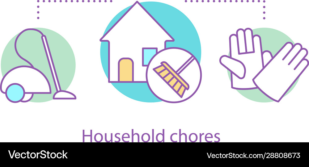 Household chores concept icon Royalty Free Vector Image