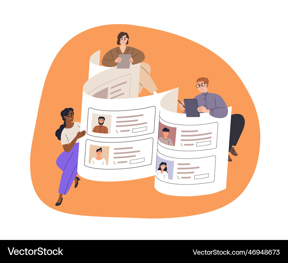 Hr team recruiting hiring searching human Vector Image