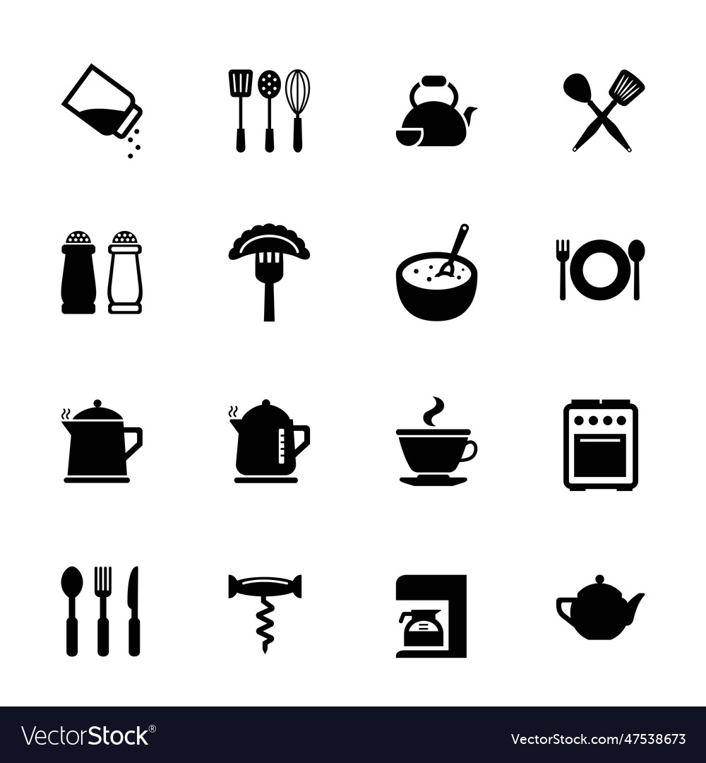 Kitchen icon set Royalty Free Vector Image - VectorStock