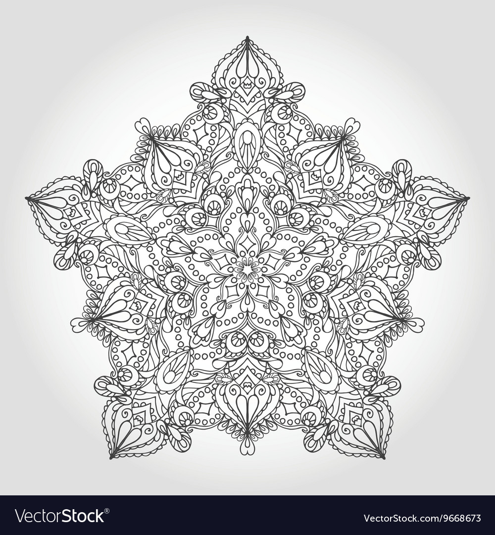 Mandala star pattern Royalty Free Vector Image