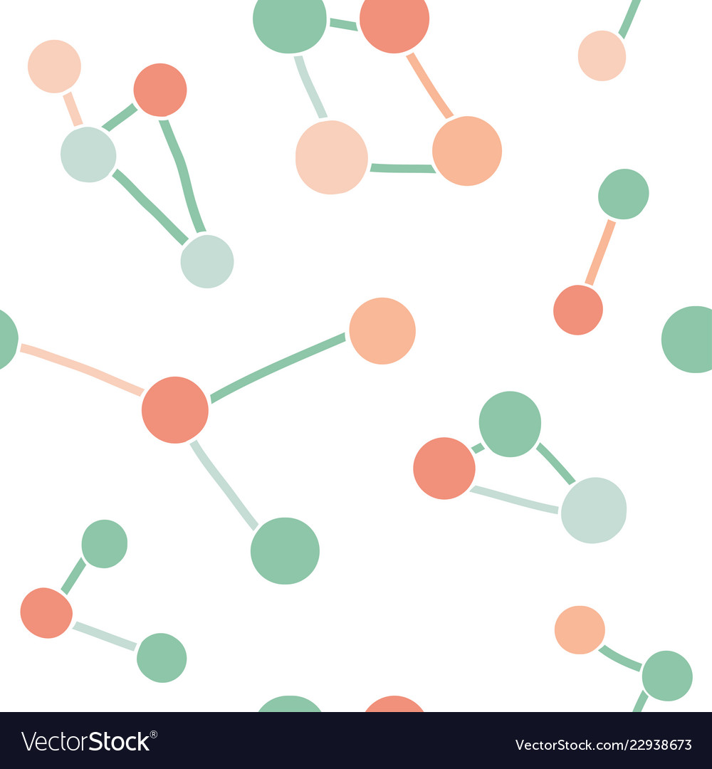Minimalistic Seamless Geometric Molecule Pattern Vector Image