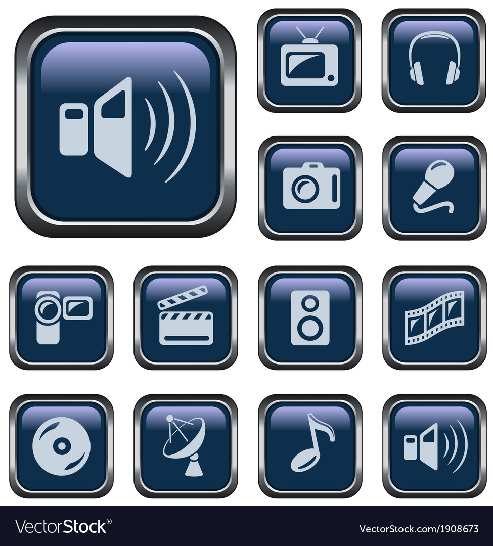 Multimedia buttons Royalty Free Vector Image - VectorStock