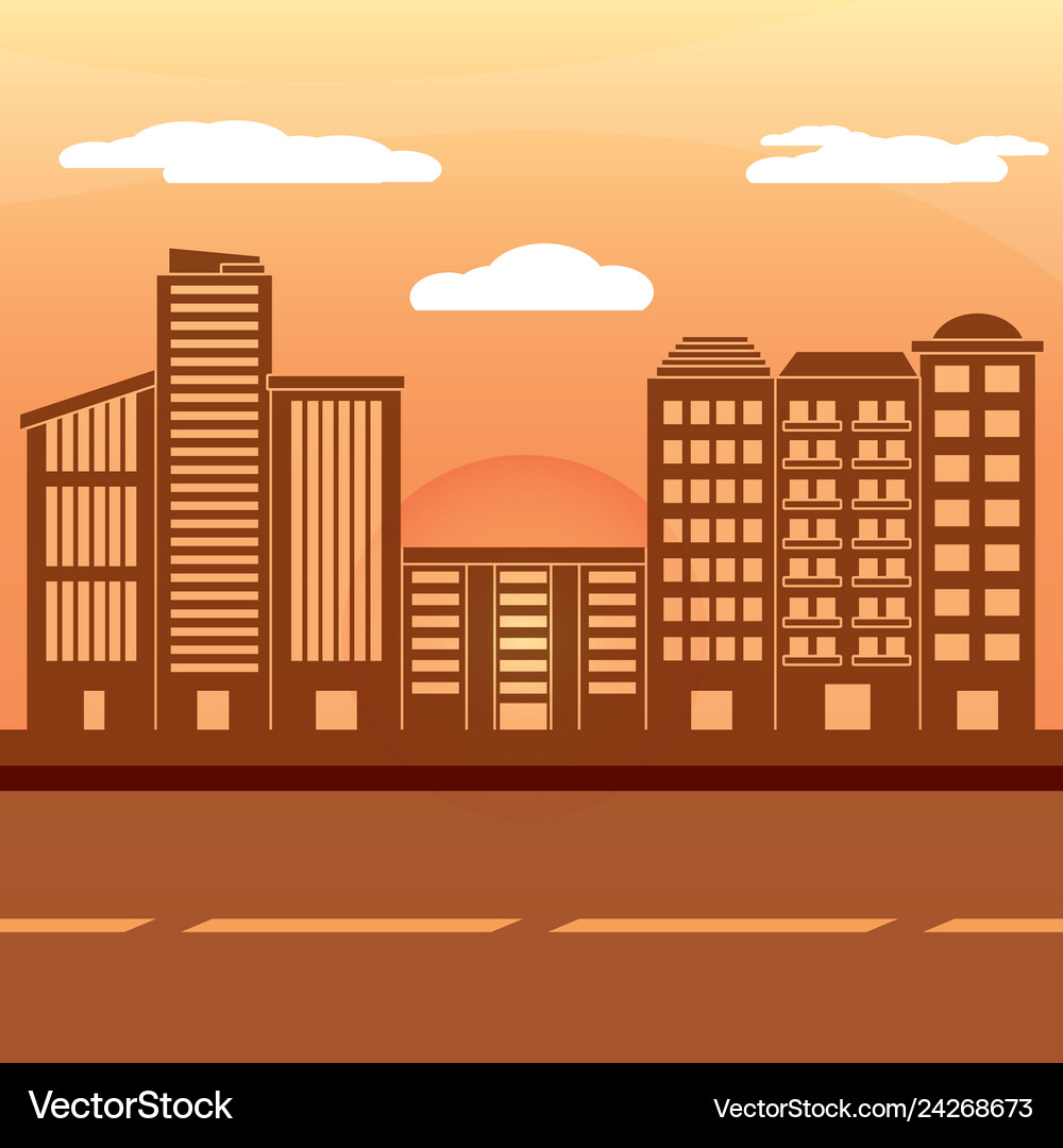 Urban buildings cartoon Royalty Free Vector Image