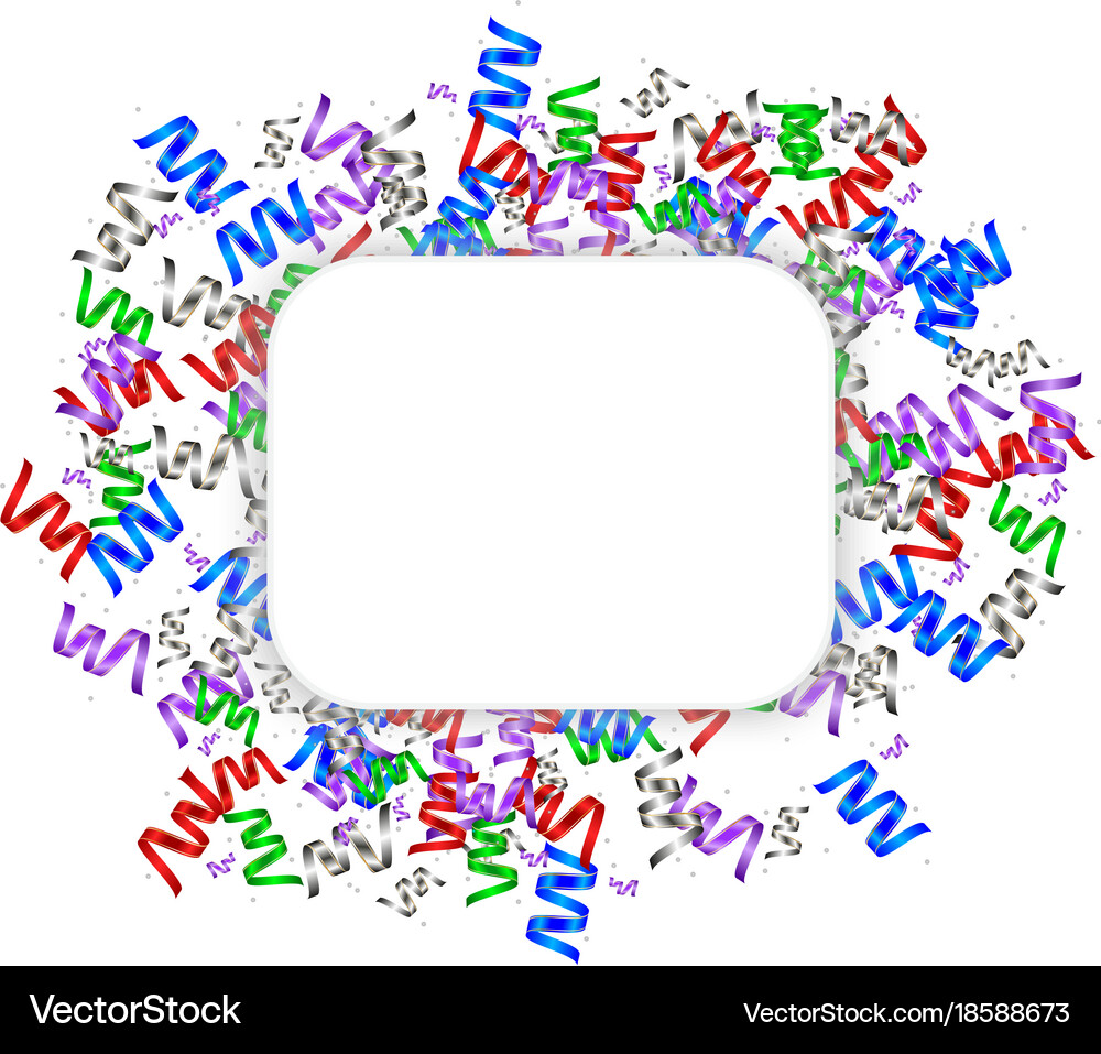 White square new year background with colorful Vector Image
