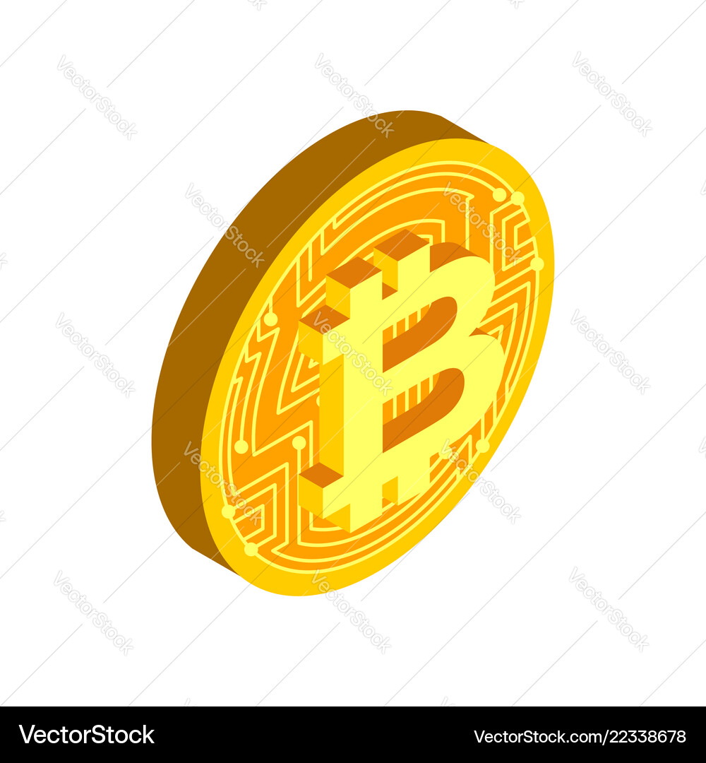 Bitcoin coin isolated crypto currency symbol Vector Image