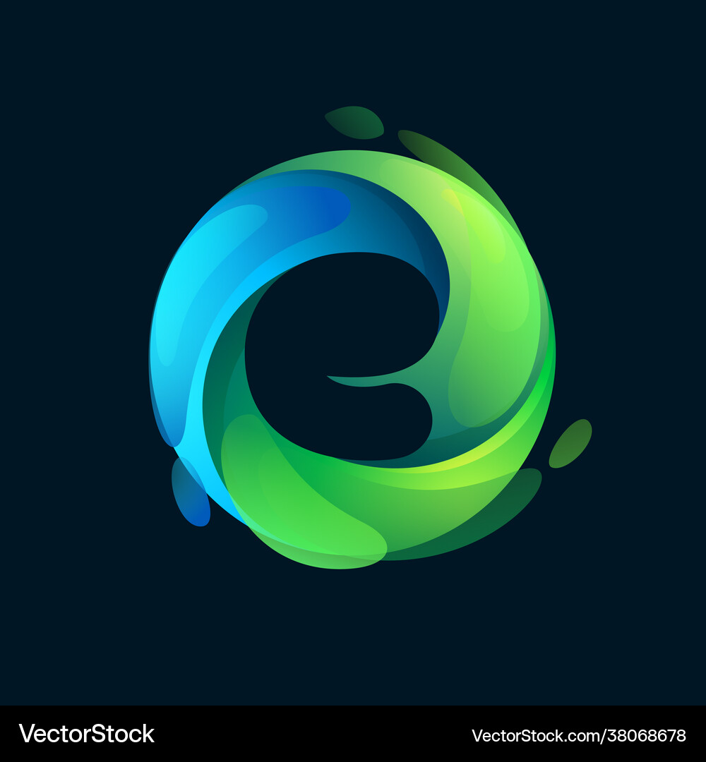 Eco-friendly e letter logo inside a swirl green Vector Image
