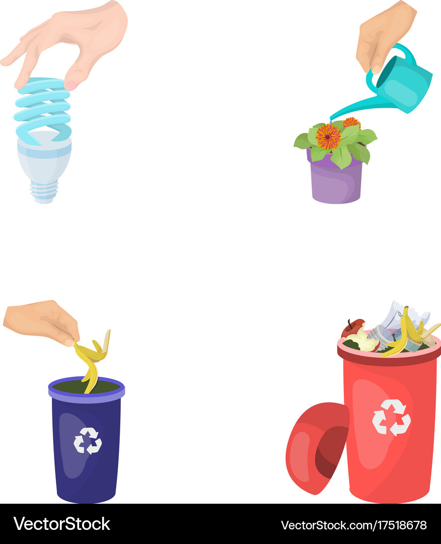 Energy-saving light bulb watering a houseplant Vector Image