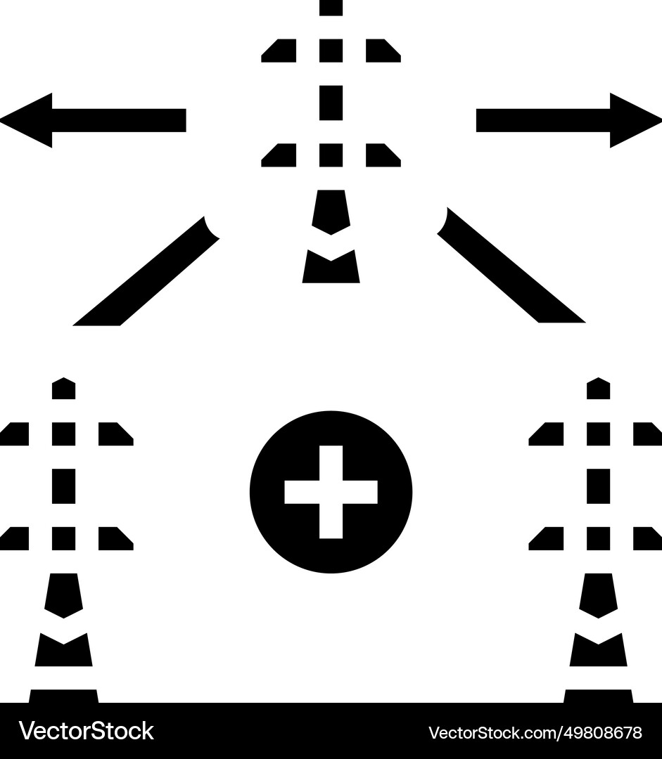 Expansion electric grid glyph icon Royalty Free Vector Image