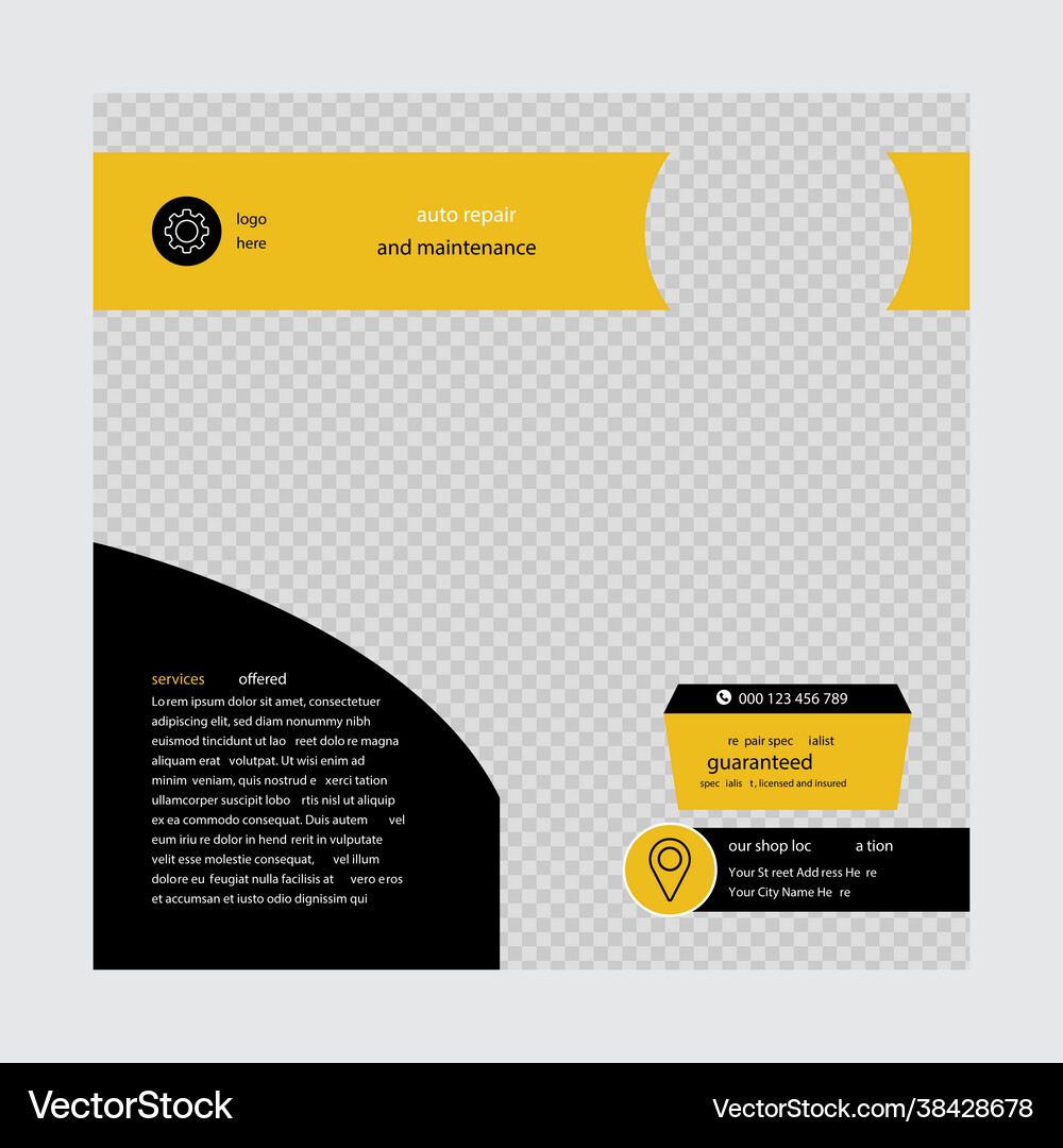 Repair and servicing social media post design Vector Image