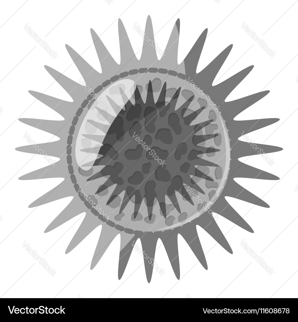 Round bacteria icon gray monochrome style Vector Image
