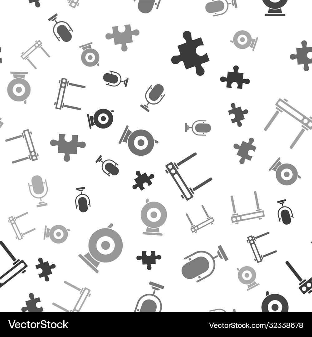 Set piece puzzle microphone router and wi-fi Vector Image