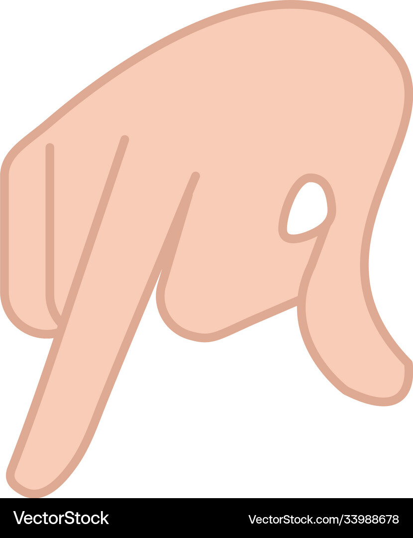 Sign language hand gesture indicating q letter Vector Image