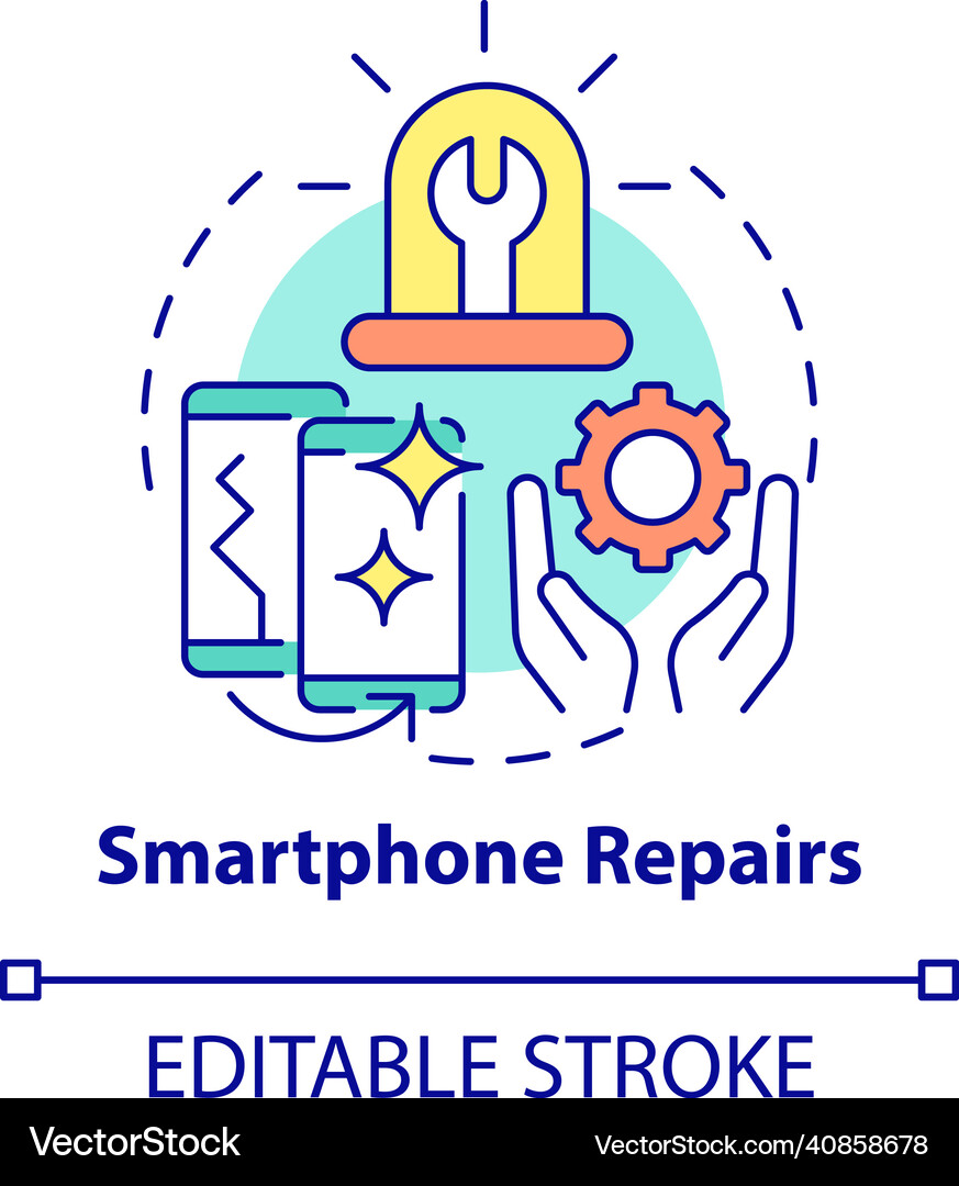 Smartphone repair concept icon Royalty Free Vector Image