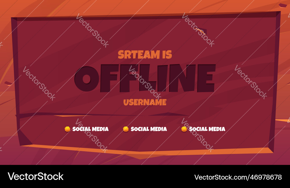Stream is offline twitch cartoon background label Vector Image
