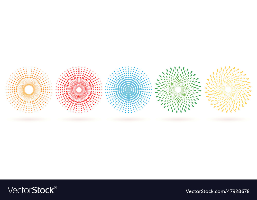 Sunburst spreading shape element Royalty Free Vector Image