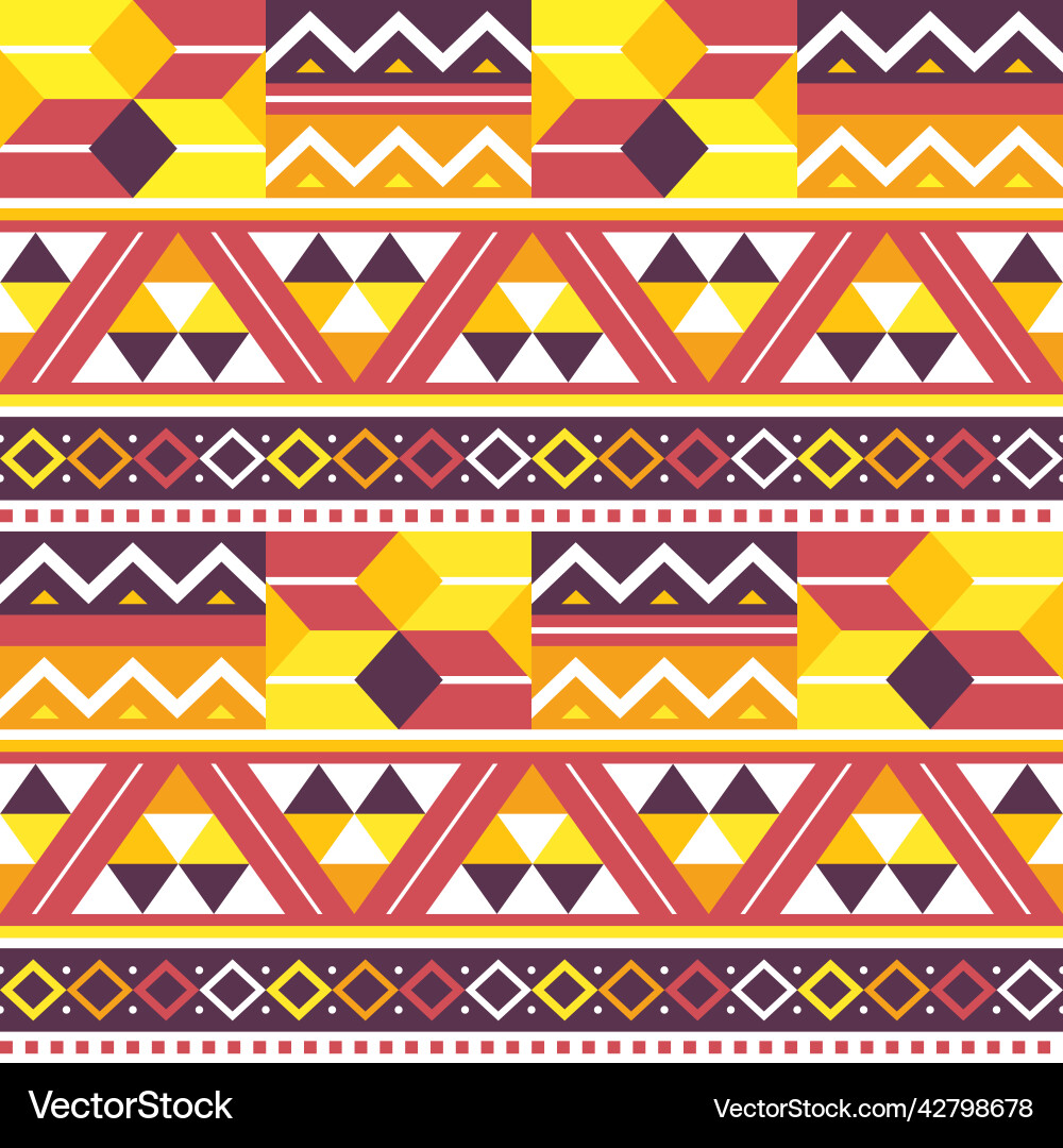 Tribal african kente print seamless pattern Vector Image