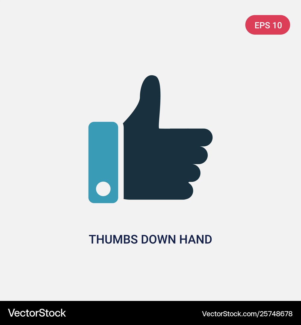 Two color thumbs down hand icon from signs Vector Image