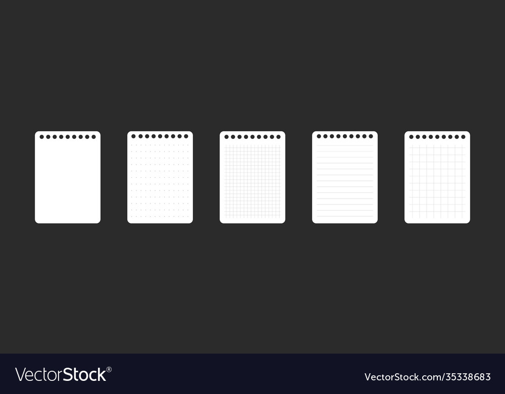 Blank paper sheets from notebook empty Royalty Free Vector